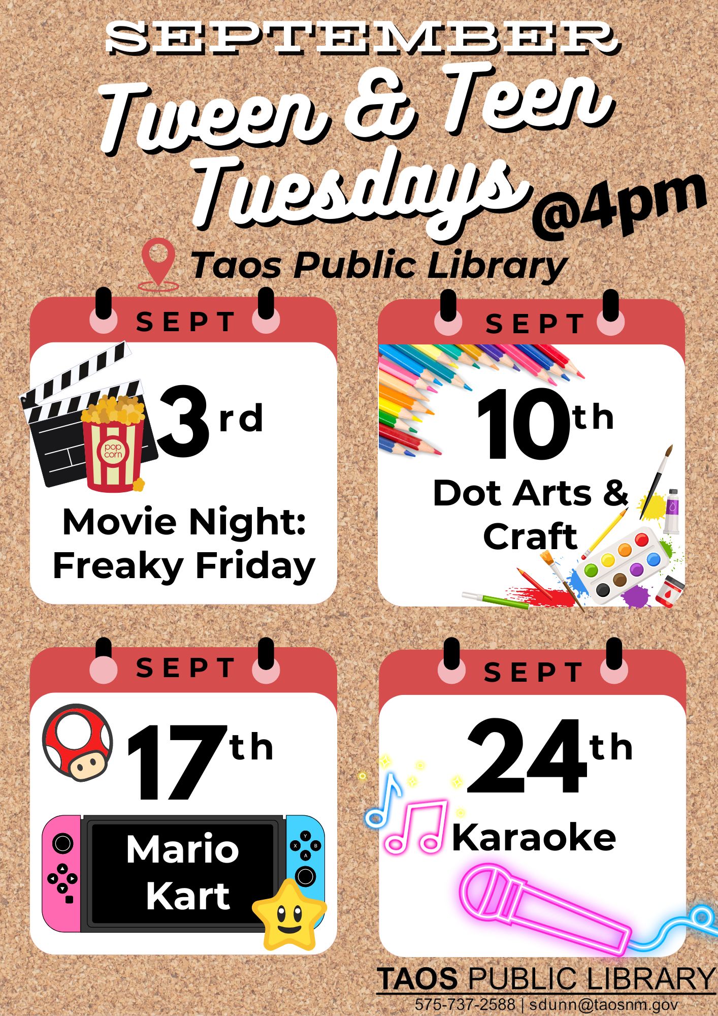 September Tween & Teen Tuesdays - Live Taos