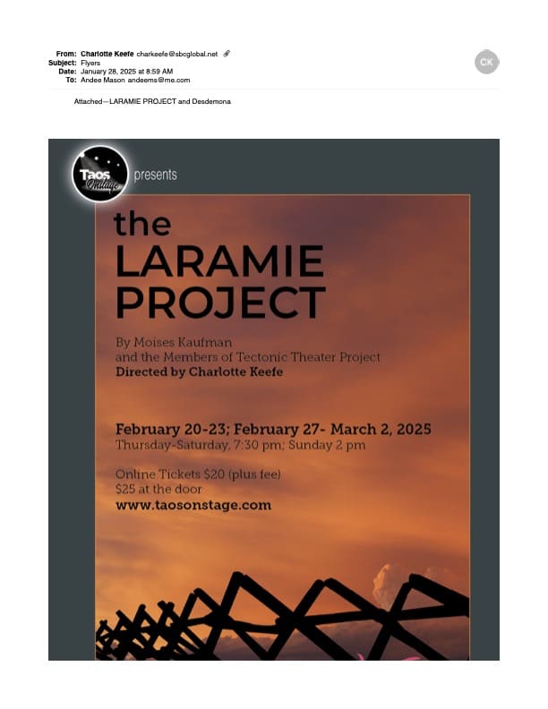 Taos Onstage Presents The Laramie Project - Live Taos Events Calendar